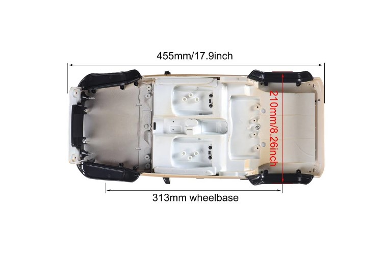 Hard BODY 313mm Wheelbase Jeep Wrangler Rubicon Body Kit for 1/10 RC ...