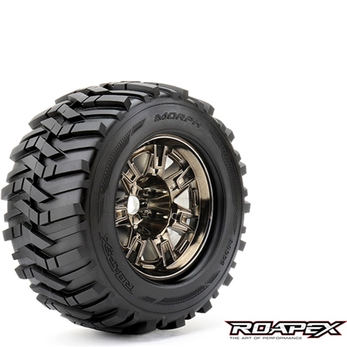 ROAPEX Morph Chrome Black wheel with 1/2 offset 17mm hex mounted ...