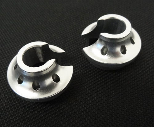 ROVAN BILLET 8mm Shock Spring Retainer SET OF 2 BLACK - Black Knight RC